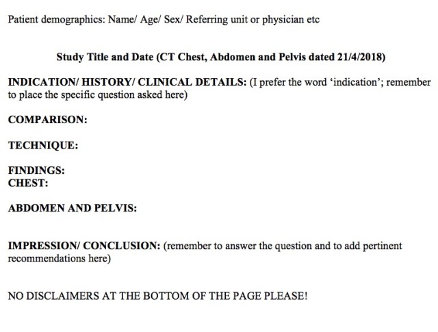 Anatomy of the Radiology Report – Cafe Roentgen